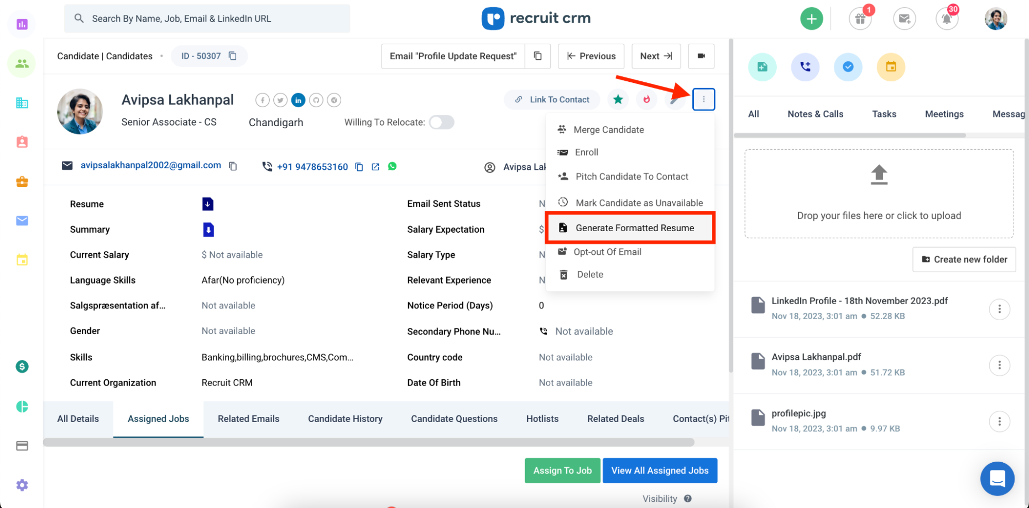 Major feature update: Now format CVs/resumes within Recruit CRM ...